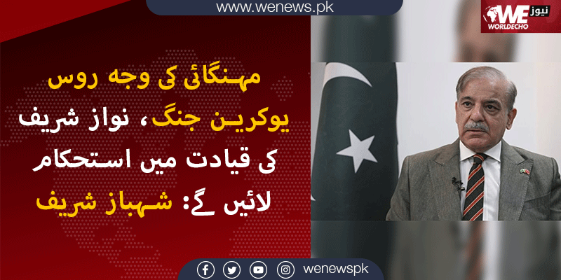 مہنگائی کی وجہ روس یوکرین جنگ ہے: شہباز شریف - WE News
